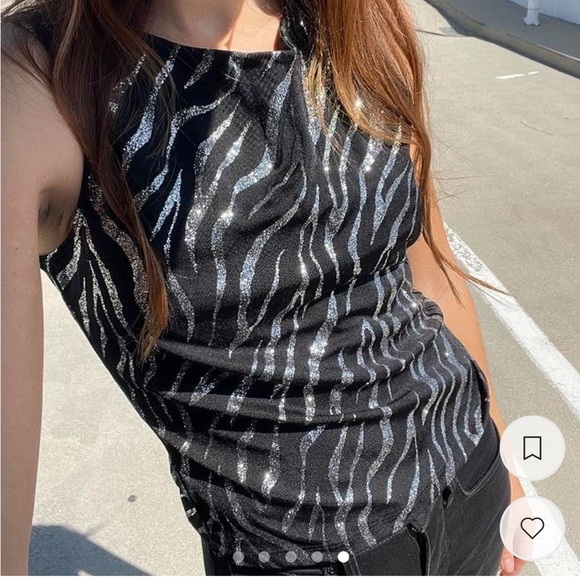 Tops | Vintage Womens Stunning Sparkly Zebra Tank | Poshmark